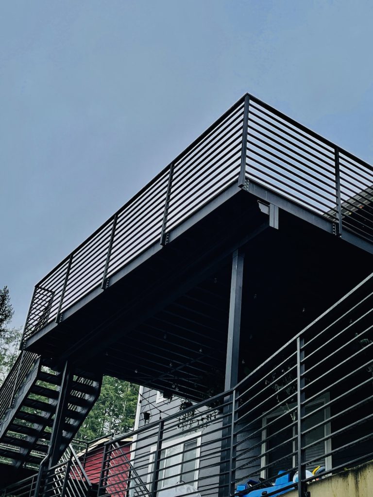 iron-works-railing-deck-bellevue-moden-railing-Kirkland-seattle-iron ...